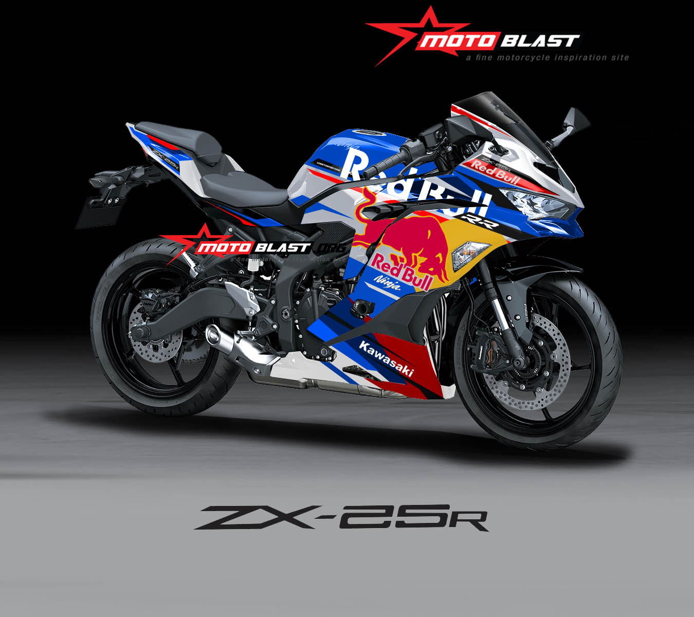 Modifikasi Striping Kawasaki Ninja ZX-25R RedBull - MOTOBLAST