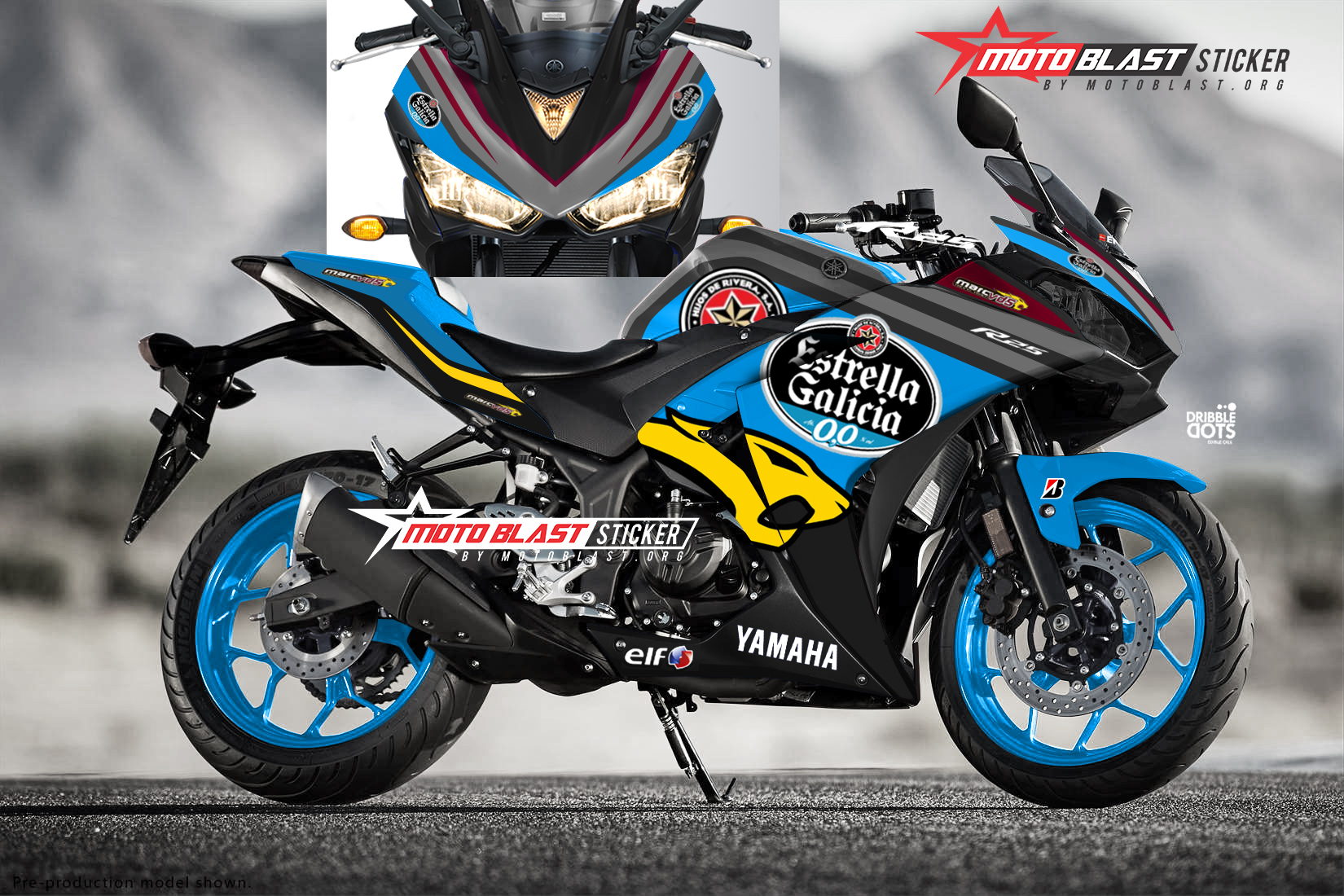 Modif striping Yamaha R25 Marc VDS - MOTOBLAST