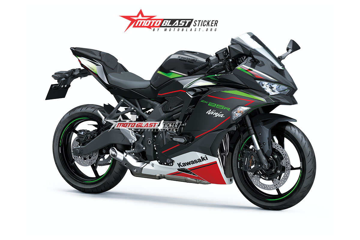 Tiga Inspirasi Modif striping Kawasaki Ninja ZX25R Hitam standar jadi ...