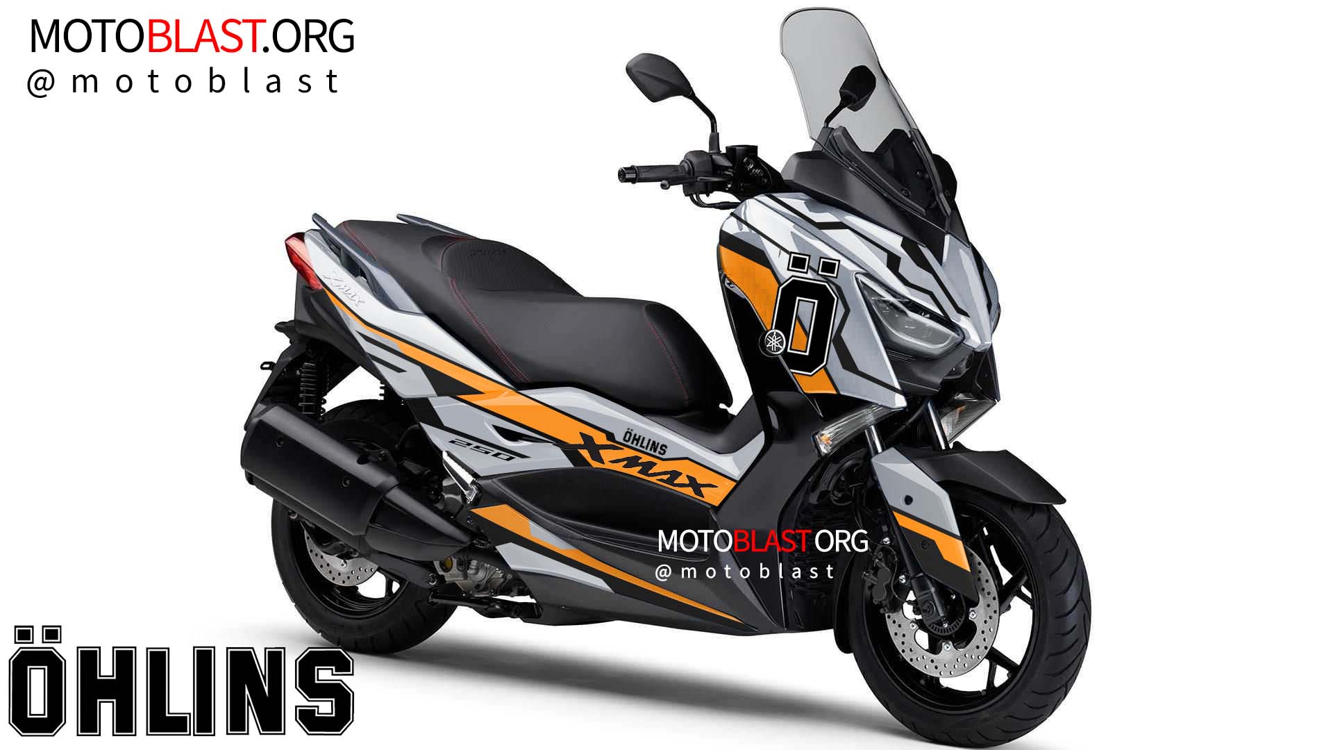 Modifikasi striping Yamaha Xmax 250 Ohlins - MOTOBLAST