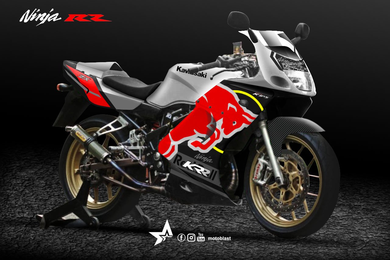 Modif striping Kawasaki Ninja 150RR Redbull - MOTOBLAST