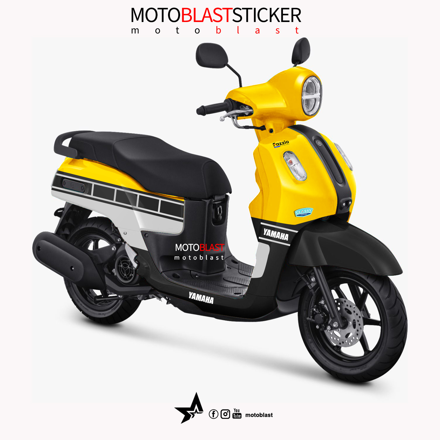 Modifikasi Striping Yamaha Fazzio 125 livery 50th Anniversary - MOTOBLAST