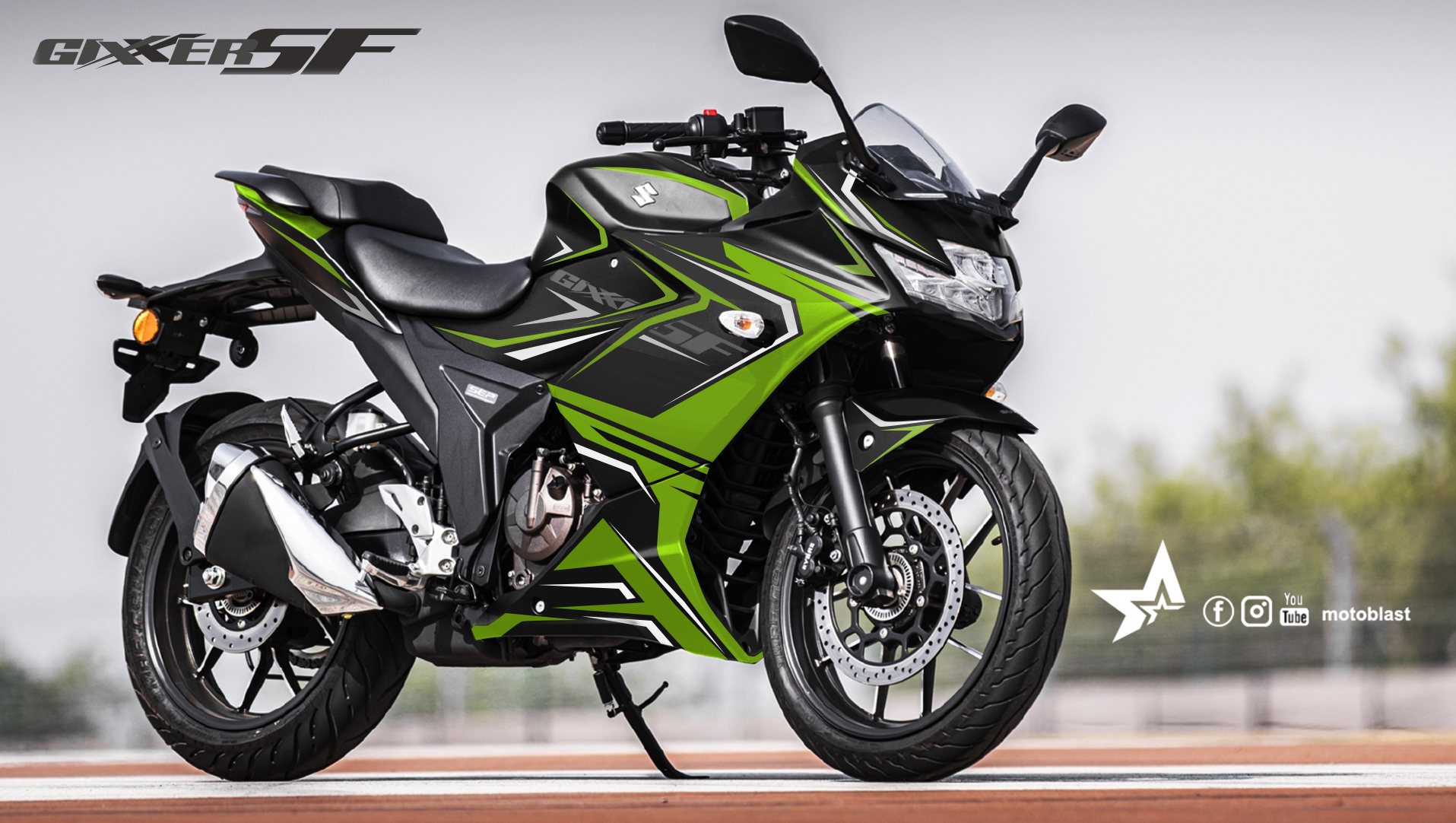 Modifikasi striping Suzuki Gixxer SF 250 black - MOTOBLAST