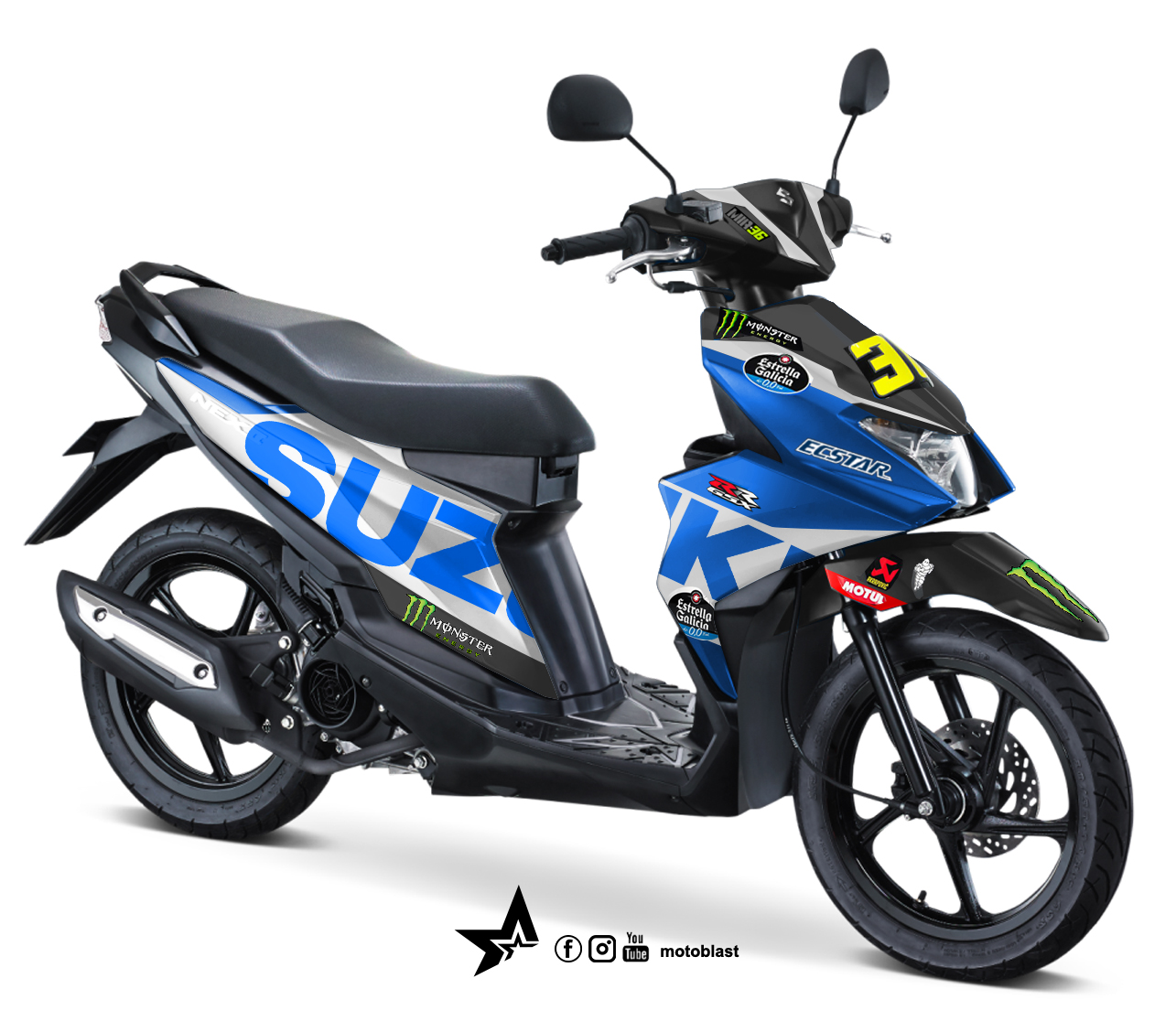 Modif striping Suzuki Nex II dan Cross livery Ecstar motogp 2022 ...