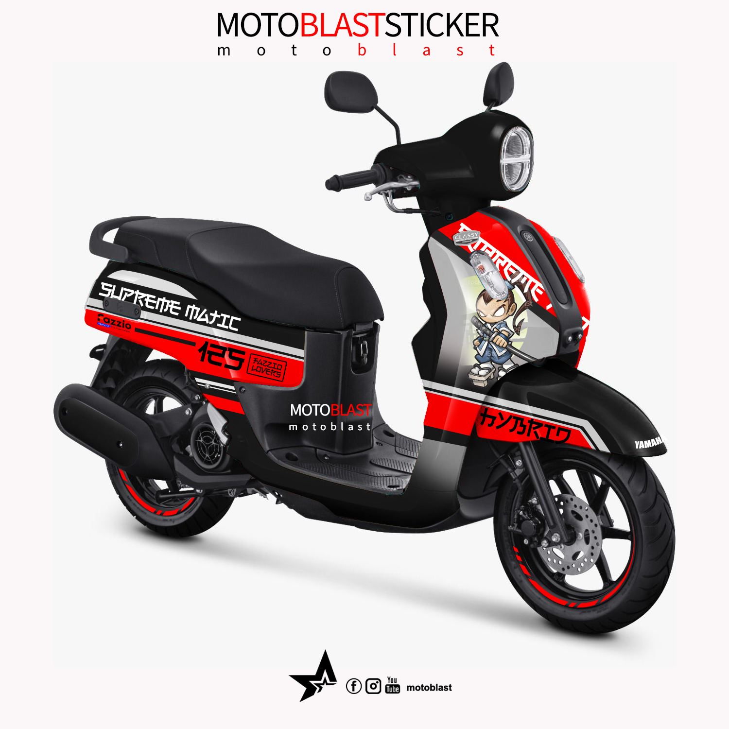 Modifikasi striping Yamaha Fazzio Hybrid Supreme Matic - MOTOBLAST