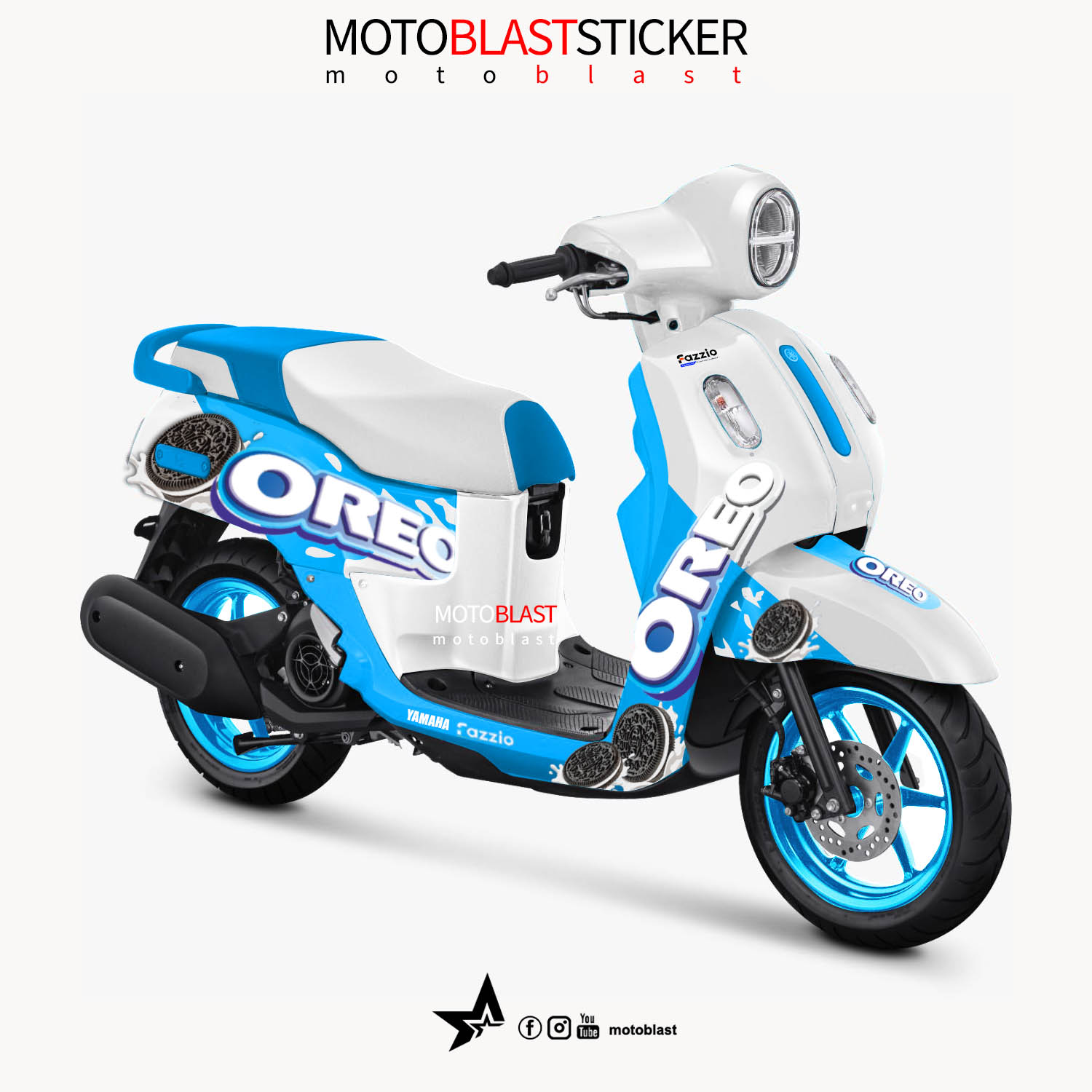 Yamaha Fazzio Hybrid Oreo livery!! Sangar tenan - MOTOBLAST