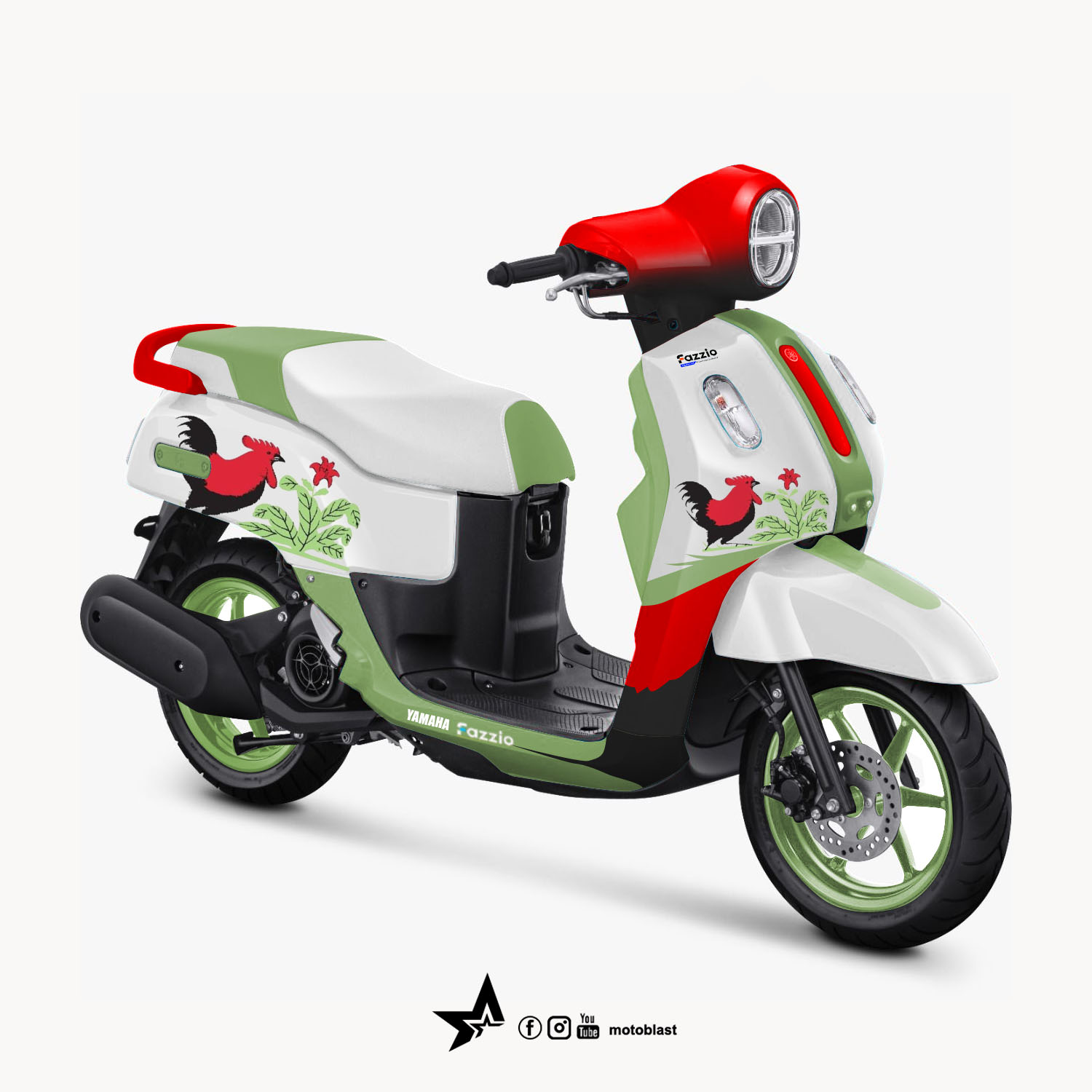 Modifikasi striping Yamaha Fazzio hybrid tema Jigengbei Mangkok bakso ...