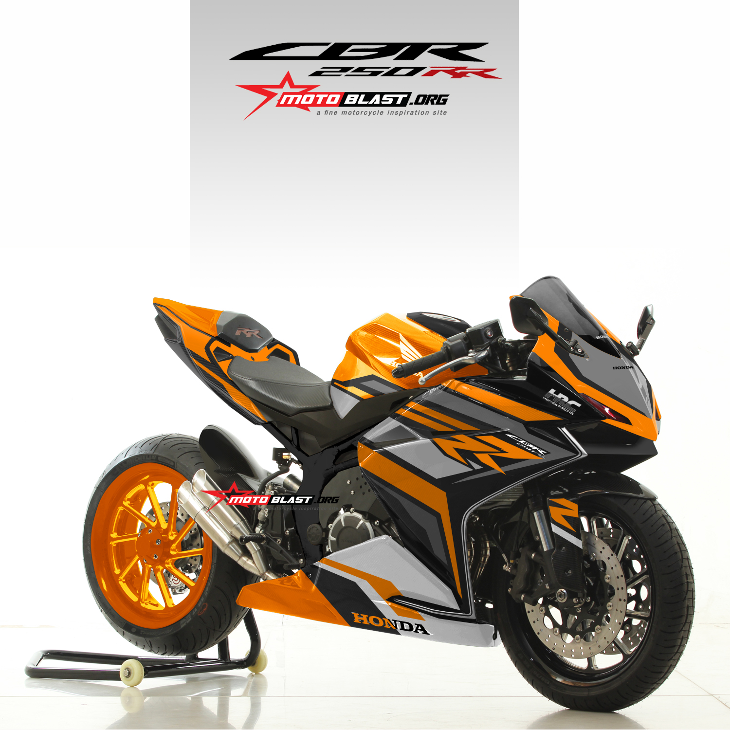 Modifikasi Striping Honda CBR250RR Sport orange - MOTOBLAST