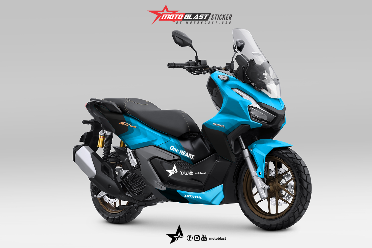 Modifikasi striping Honda ADV 160 warna cerah - MOTOBLAST