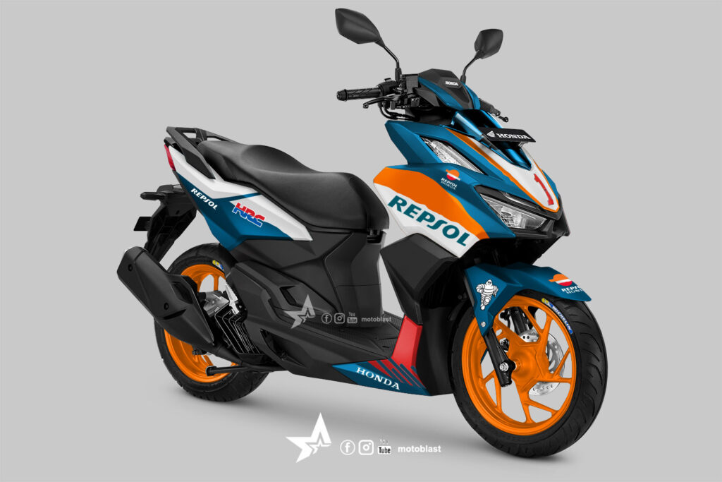 Modifikasi Striping Honda Vario 160 Repsol NSR - MOTOBLAST