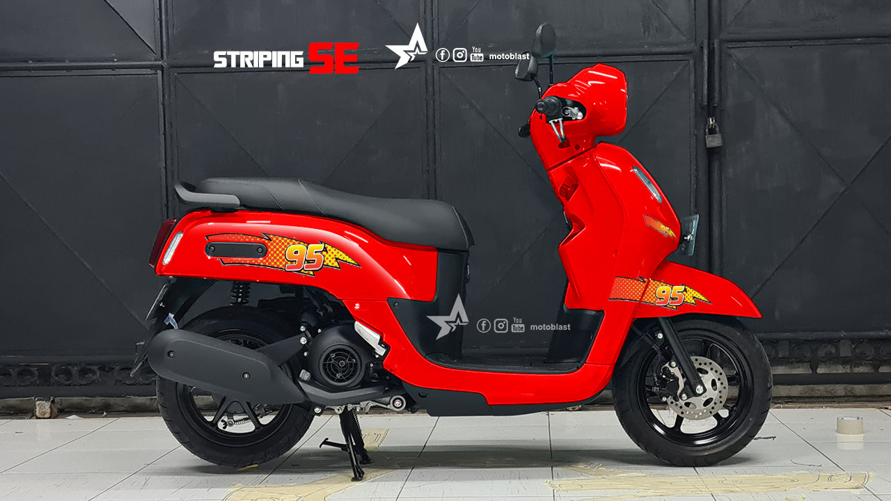 Modifikasi Striping Yamaha Fazzio Mcqueen The Cars - MOTOBLAST