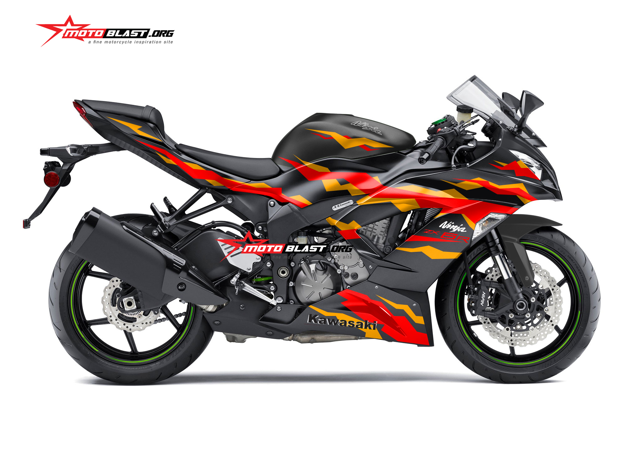 Modifikasi Striping Kawasaki Ninja ZX636 Black - MOTOBLAST