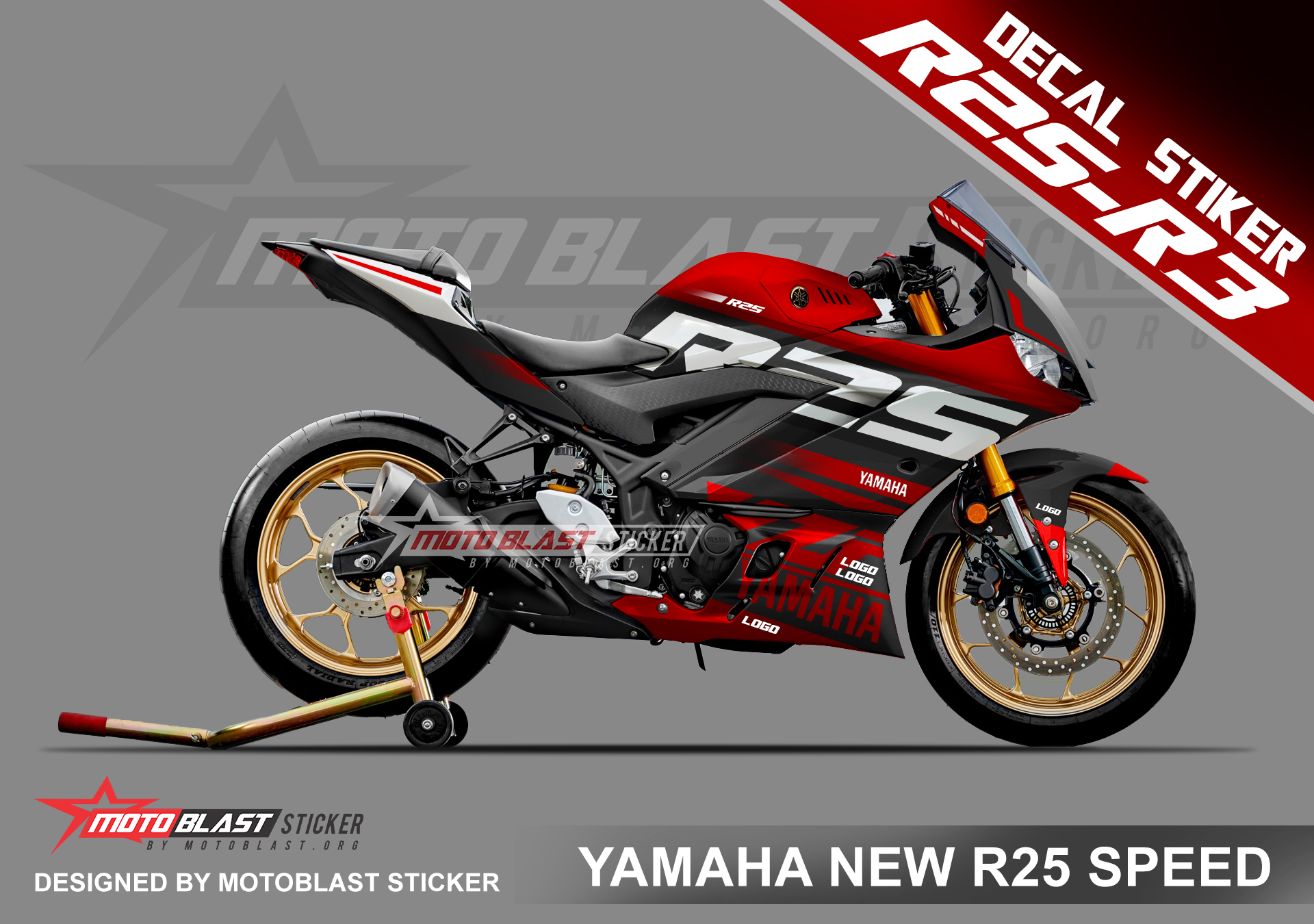 Modifikasi striping Yamaha New R25 Speed - MOTOBLAST