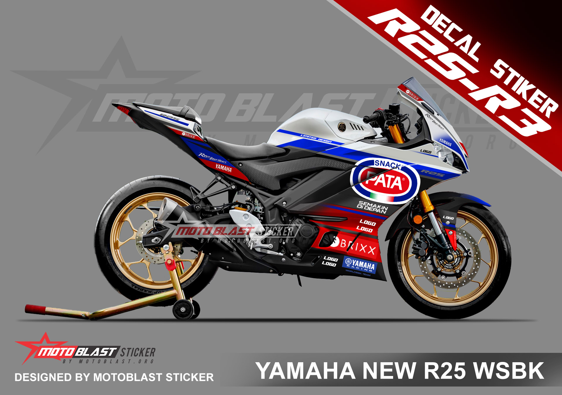 Modifikasi Striping Yamaha New R25 PATA WSBK - MOTOBLAST