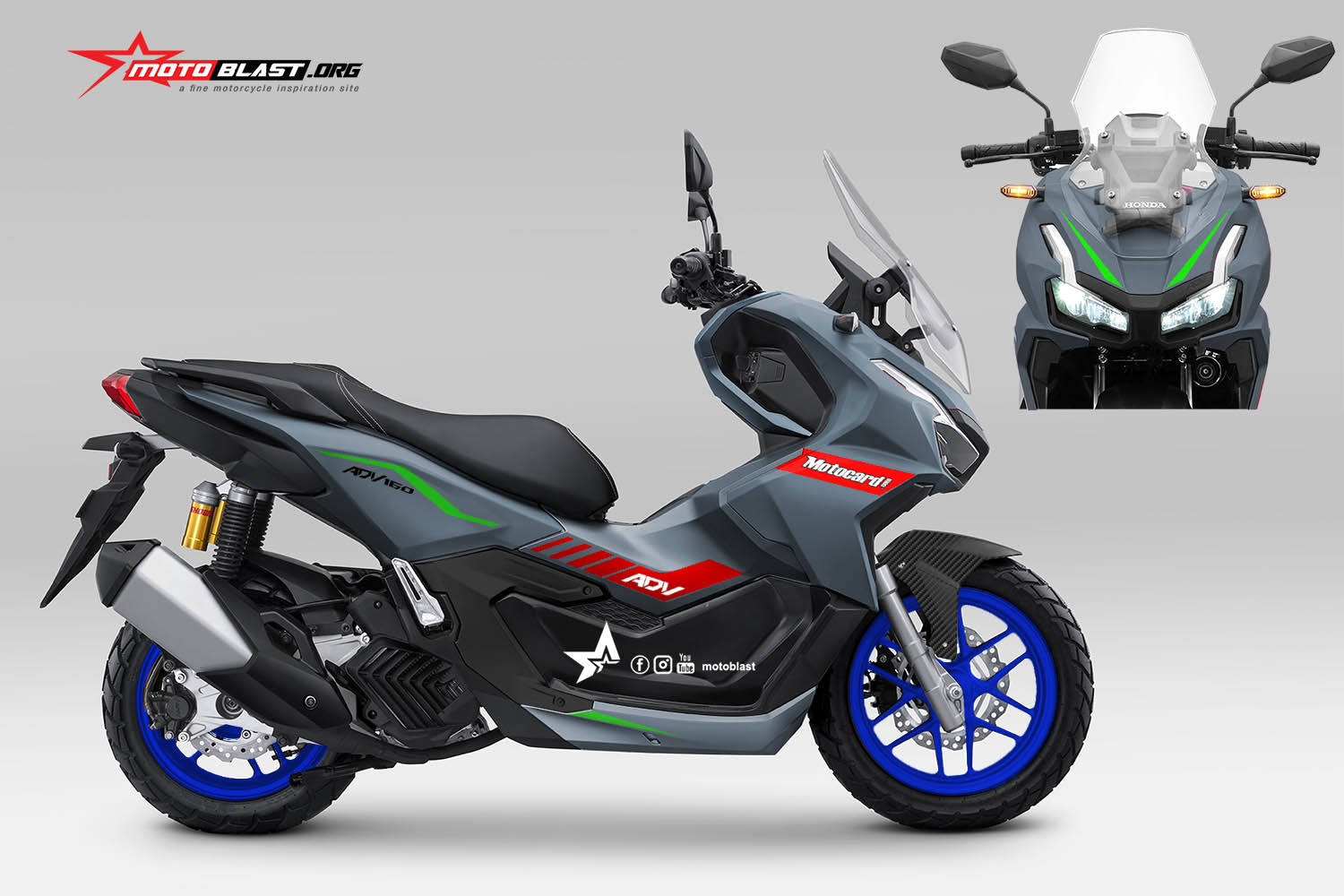 Modifikasi striping Honda ADV 160 Magnificent grey - MOTOBLAST