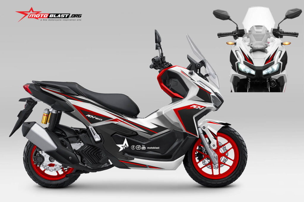Modifikasi striping Honda ADV 160 White - MOTOBLAST