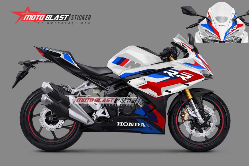 Modifikasi striping Honda New CBR250RR 2022 tricolor bmw - MOTOBLAST