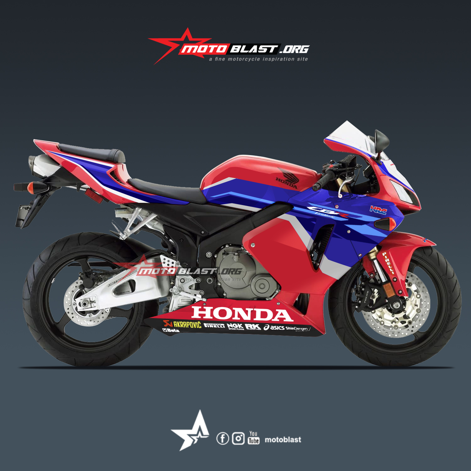 Modifikasi Striping Honda CBR600RR 2003 HRC - MOTOBLAST
