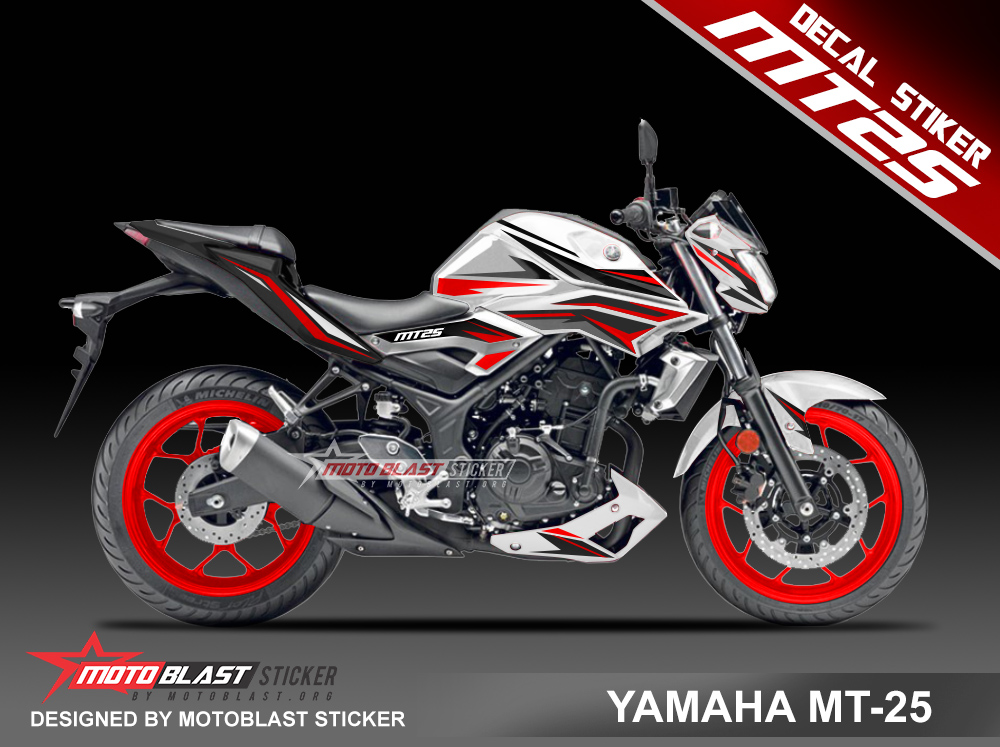 Modifikasi striping Yamaha MT-25 White - MOTOBLAST