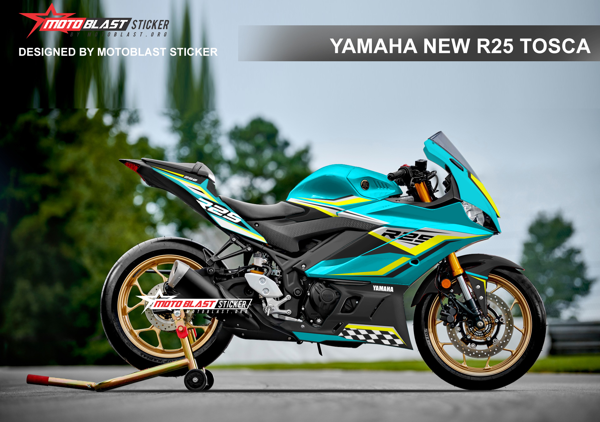 Modifikasi Striping Yamaha New R25 Tosca - MOTOBLAST