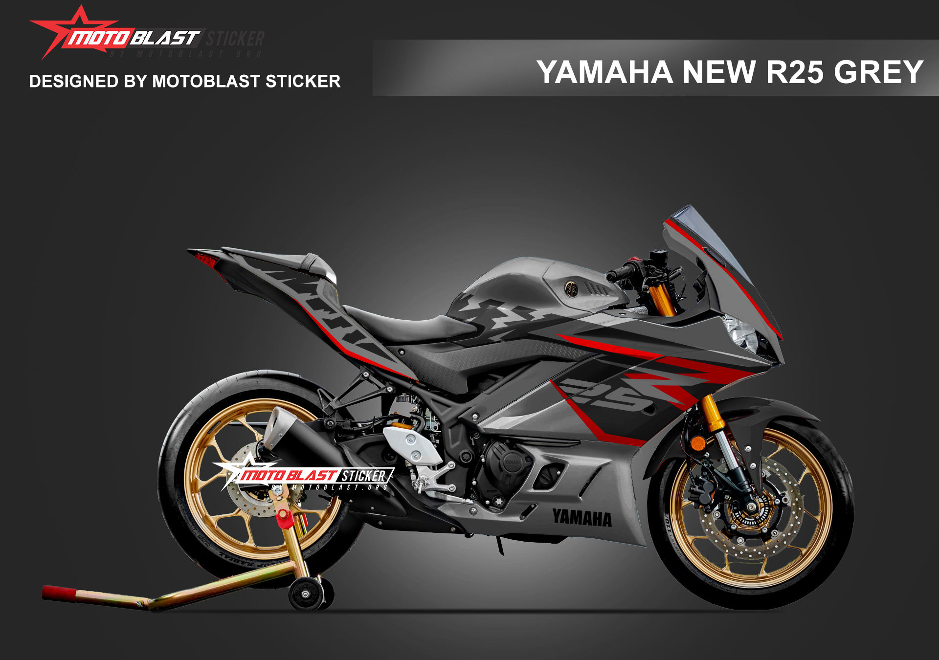 Digital Modifikasi Striping Yamaha New R25 2022 - MOTOBLAST
