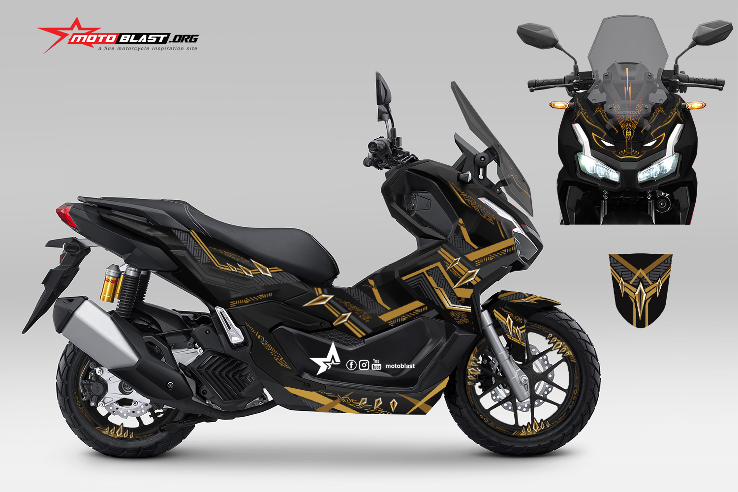 Modifikasi Striping Honda ADV 160 Kill monger - MOTOBLAST