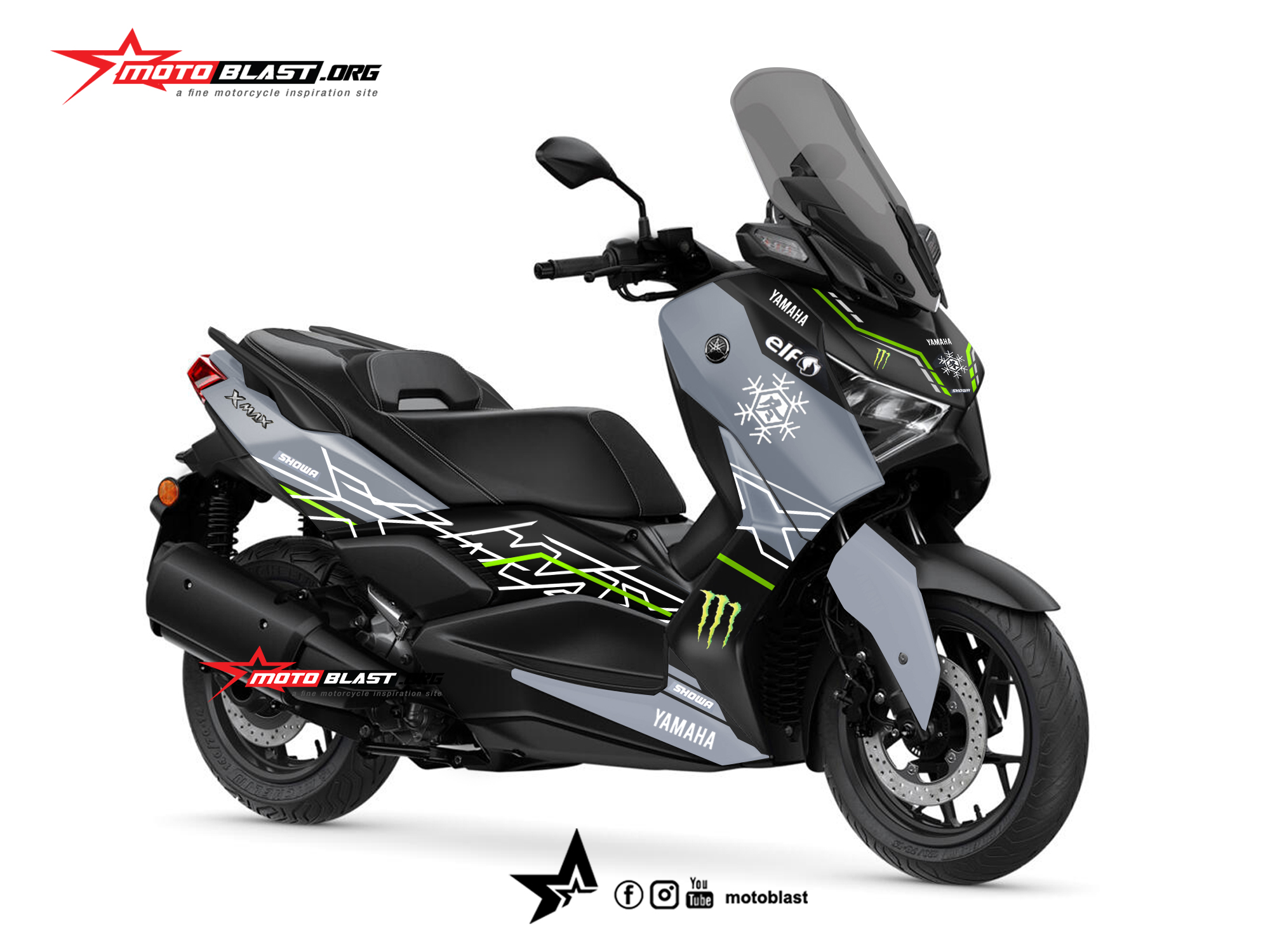 Modifikasi striping Yamaha New Xmax 250 Connected Wintertest - MOTOBLAST