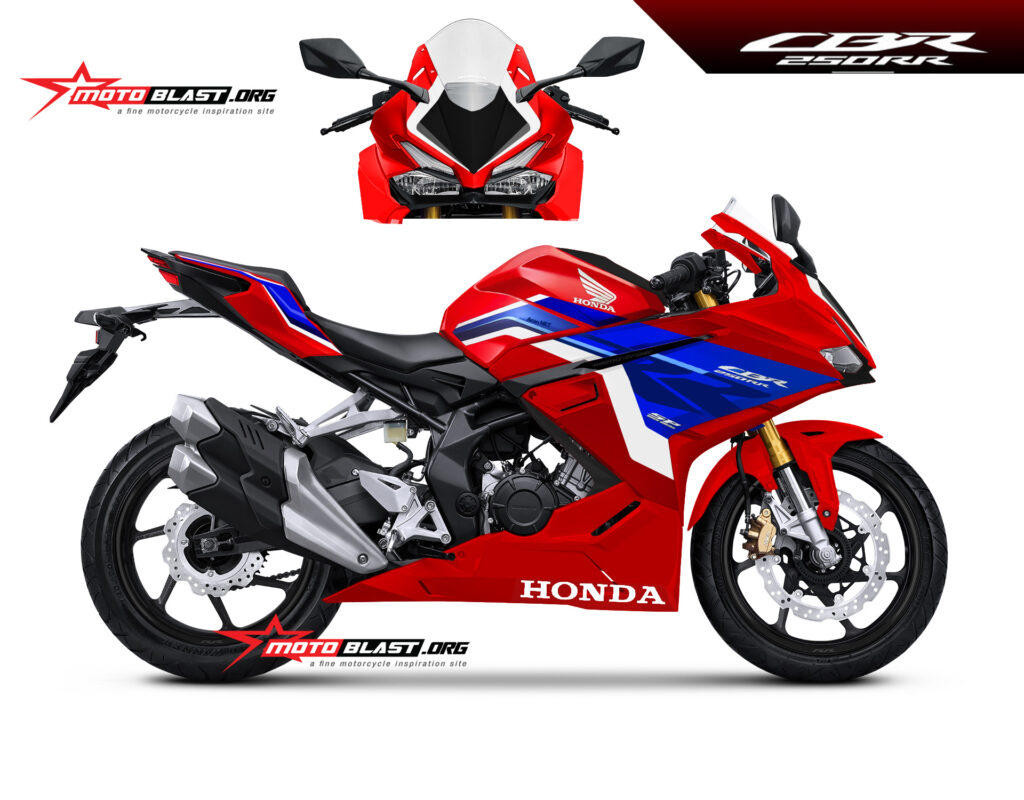 Modifikasi Striping Honda New CBR250RR HRC Tricolor - MOTOBLAST