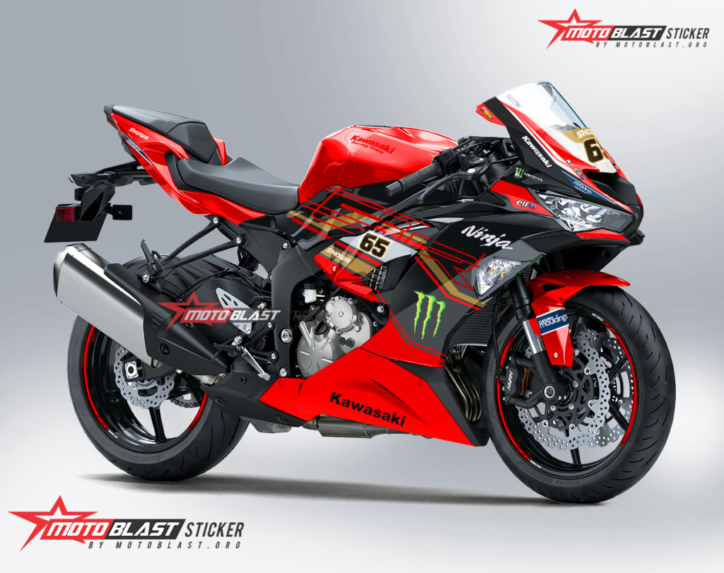 Modifikasi Striping ZX-6R Red Kawasaki Racing Team WSBK 2023 - MOTOBLAST