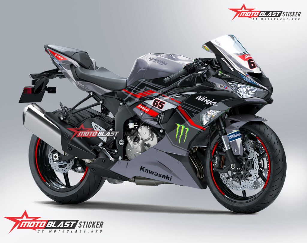 Modifikasi Striping Kawasaki ZX-6R Black grey Racing Team - MOTOBLAST