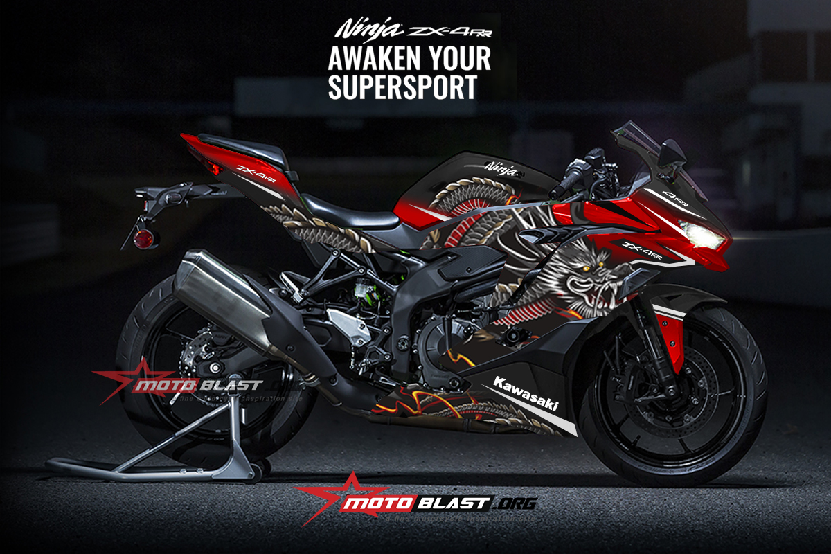 Modifikasi Striping ZX-4RR Black Dragon - MOTOBLAST