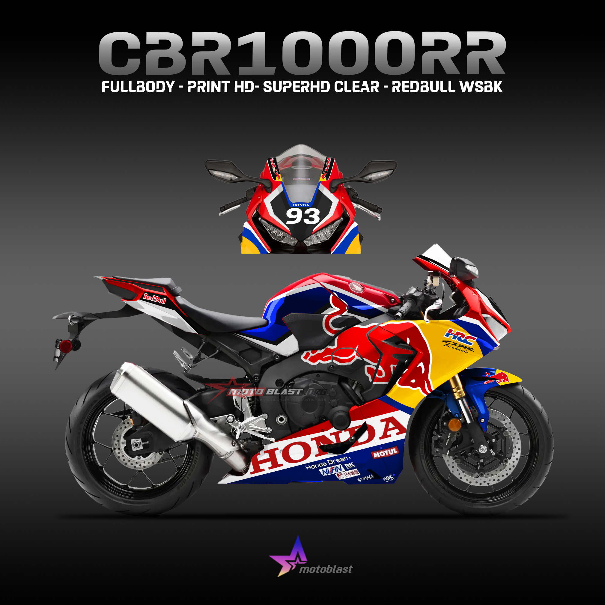 Modifikasi Striping Honda CBR1000RR Fireblade Redbull wsbk - MOTOBLAST