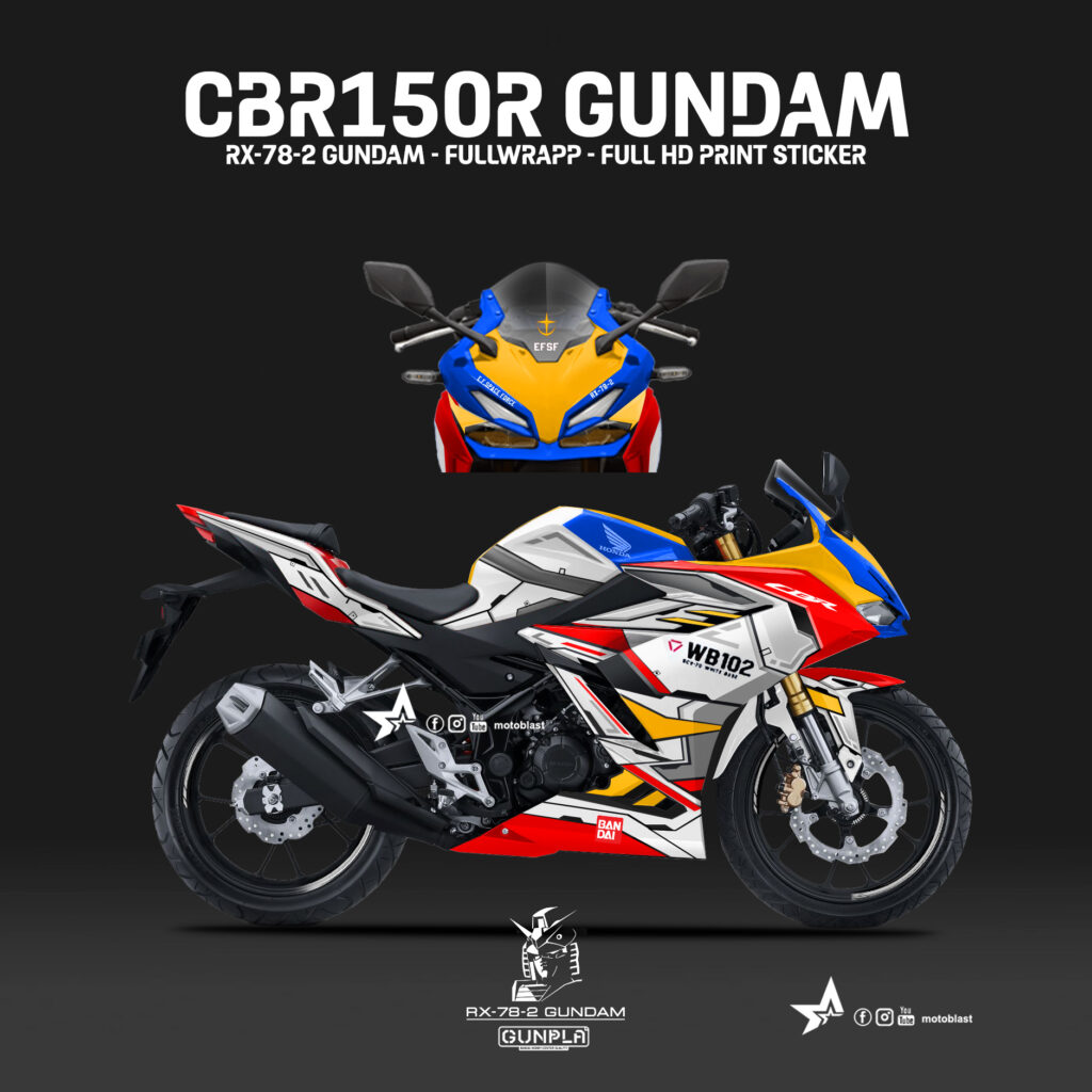 Modifikasi striping Honda New CBR150R Gundam RX-78-2 - MOTOBLAST