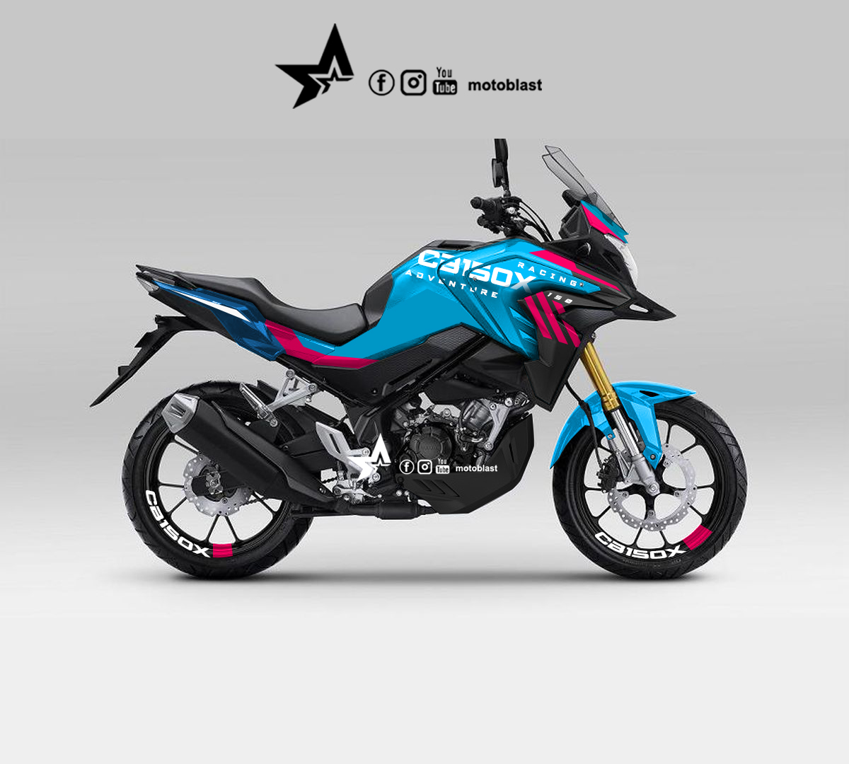 Modifikasi Striping Honda CB150X blue vortex - MOTOBLAST