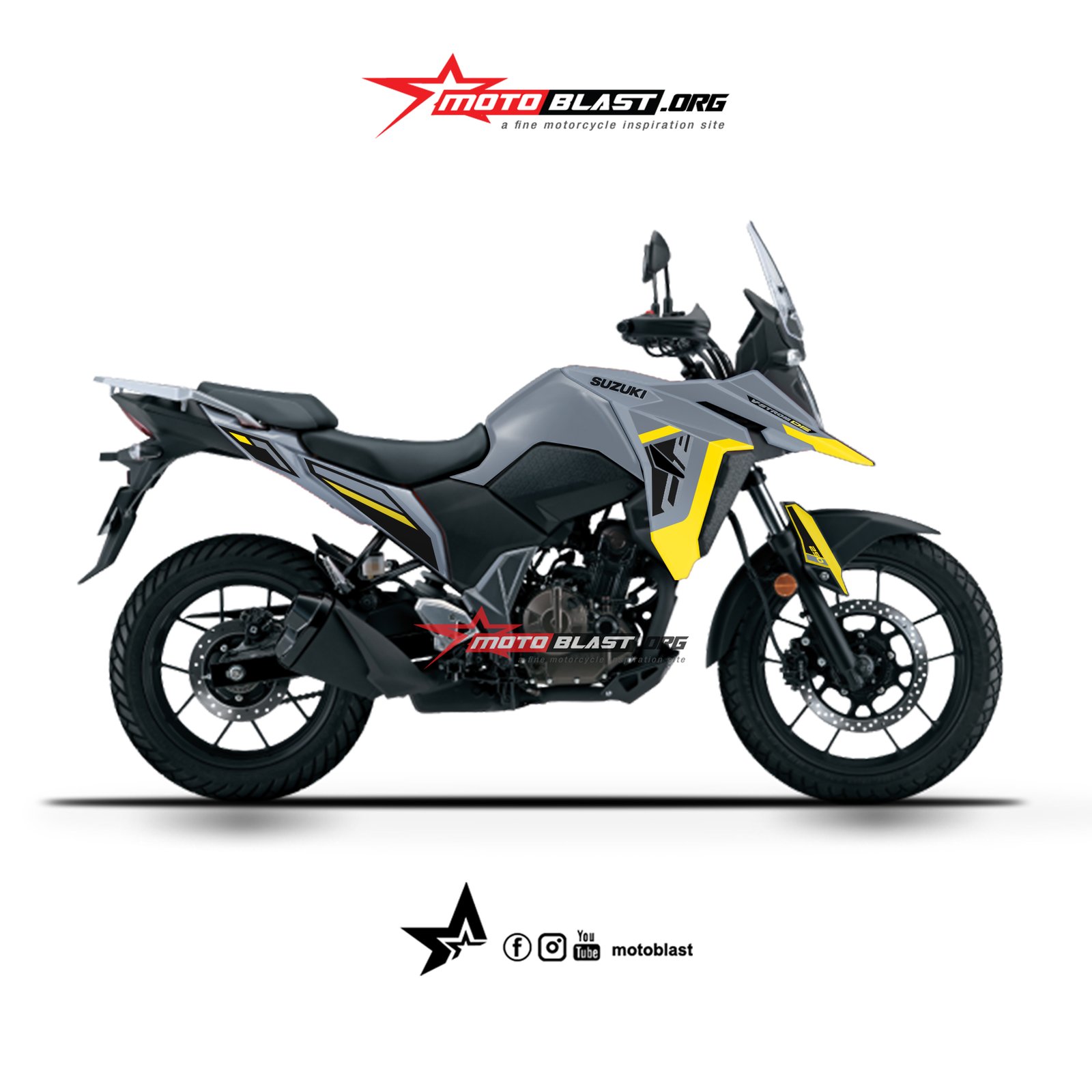 Modifikasi striping Suzuki VStrom 250 SX Tour Grey - MOTOBLAST