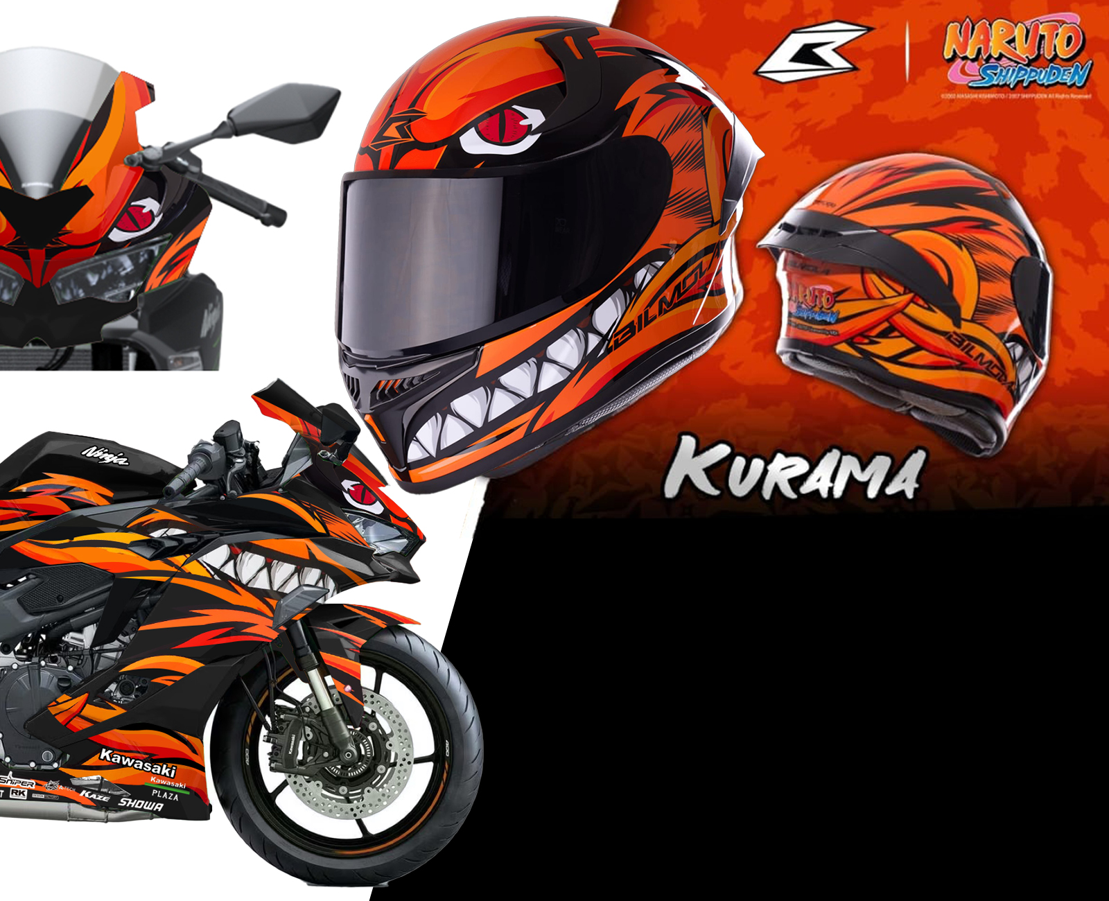 Modifikasi Striping Kawasaki ZX-25R tema Helm Bilmola Kurama - MOTOBLAST