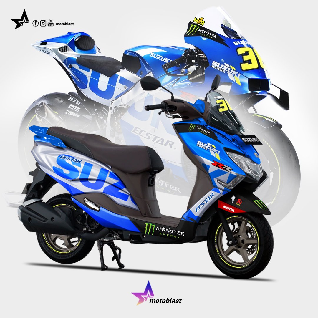 Modifikasi striping Suzuki Burgman street 125 Ex Livery Suzuki Motogp ...