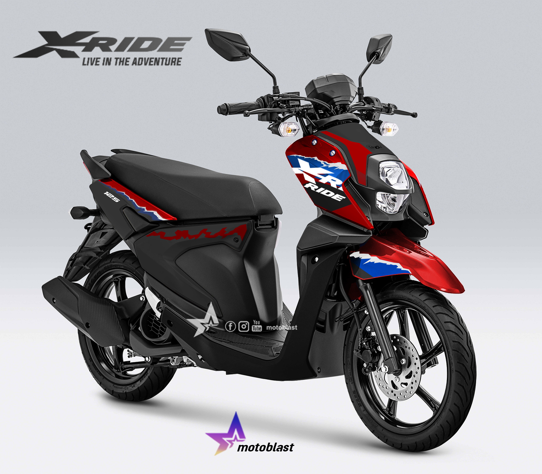 Modifikasi Striping Yamaha X-Ride 125 livery Africa Twin - MOTOBLAST