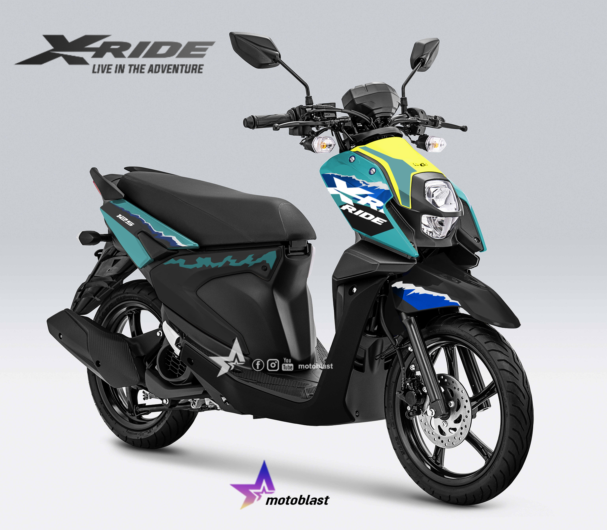 Modifikasi Striping Yamaha X-Ride 125 livery Africa Twin - MOTOBLAST