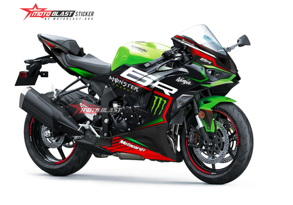 Modifikasi striping Kawasaki ZX6R 2023 Green Monster - MOTOBLAST