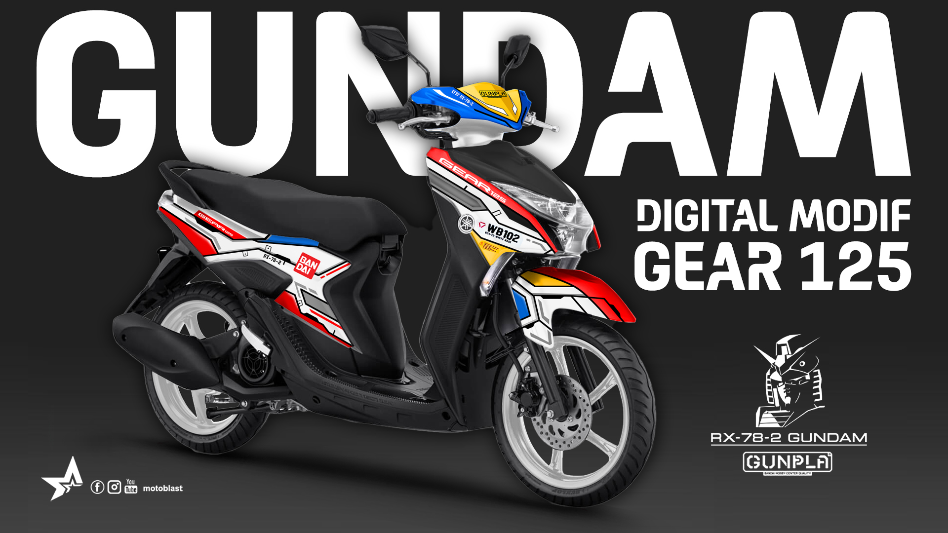 Modifikasi Striping Yamaha Gear 125 Gundam - MOTOBLAST