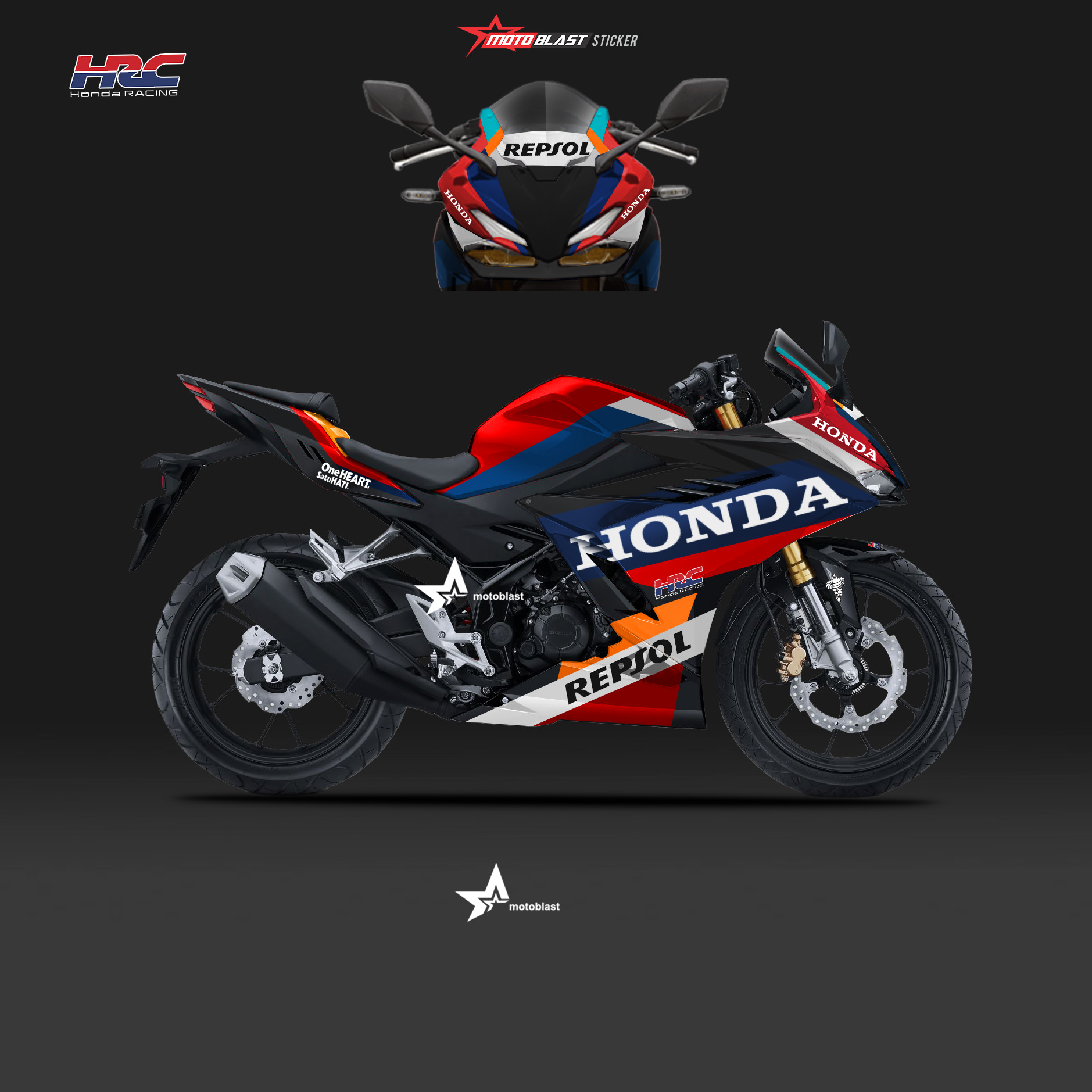 Modifikasi Striping Honda New CBR150R Honda Repsol 2024 motogp tim - MOTOBLAST
