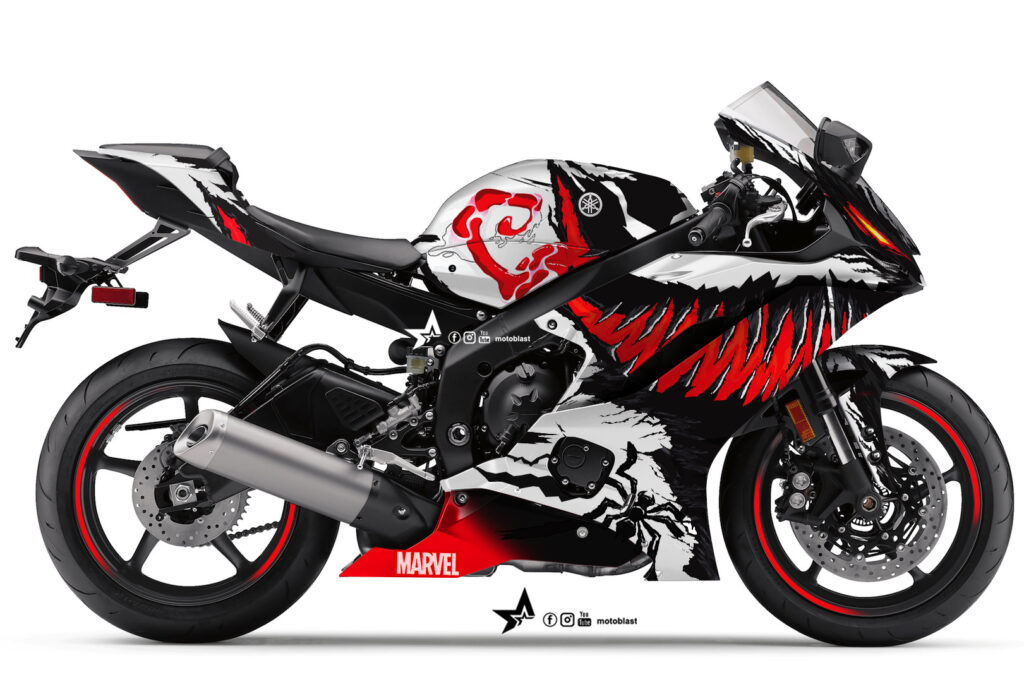 Modifikasi Striping Yamaha New R6 livery Anti Venom - MOTOBLAST