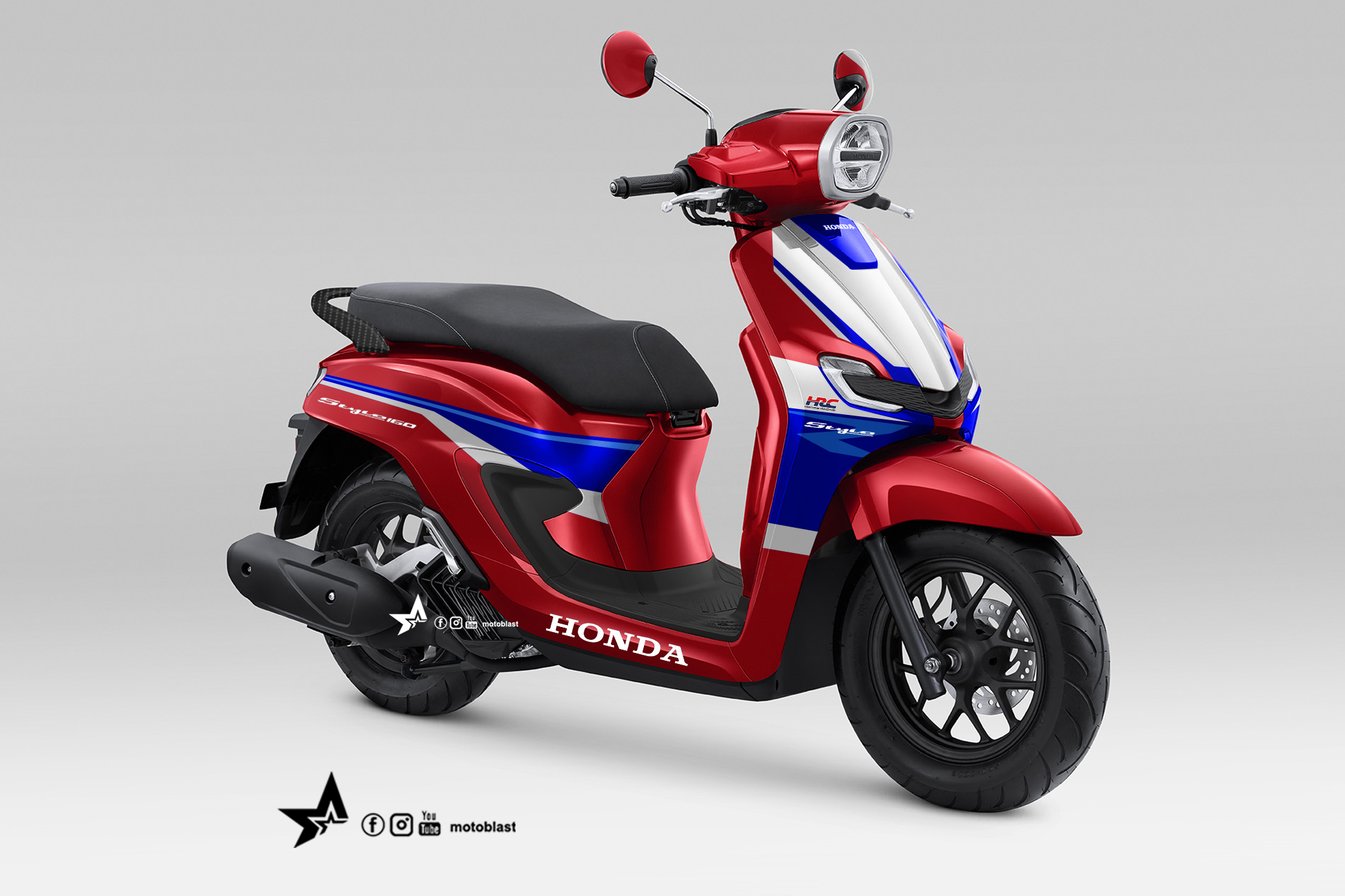 Modifikasi striping Honda Stylo 160 HRC Tricolor - MOTOBLAST