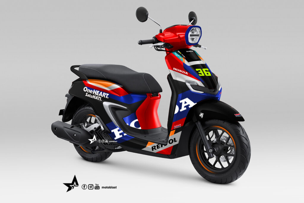Modifikasi striping Honda Stylo 160 livery Honda repsol motogp 2024 ...