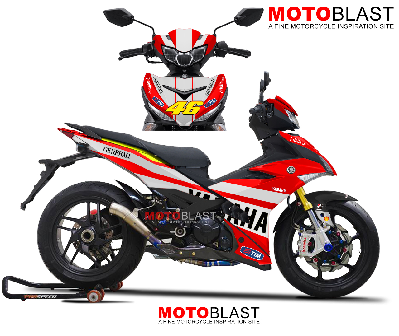 Modifikasi Striping Yamaha MX King 150 Desmo GP VR46 - MOTOBLAST