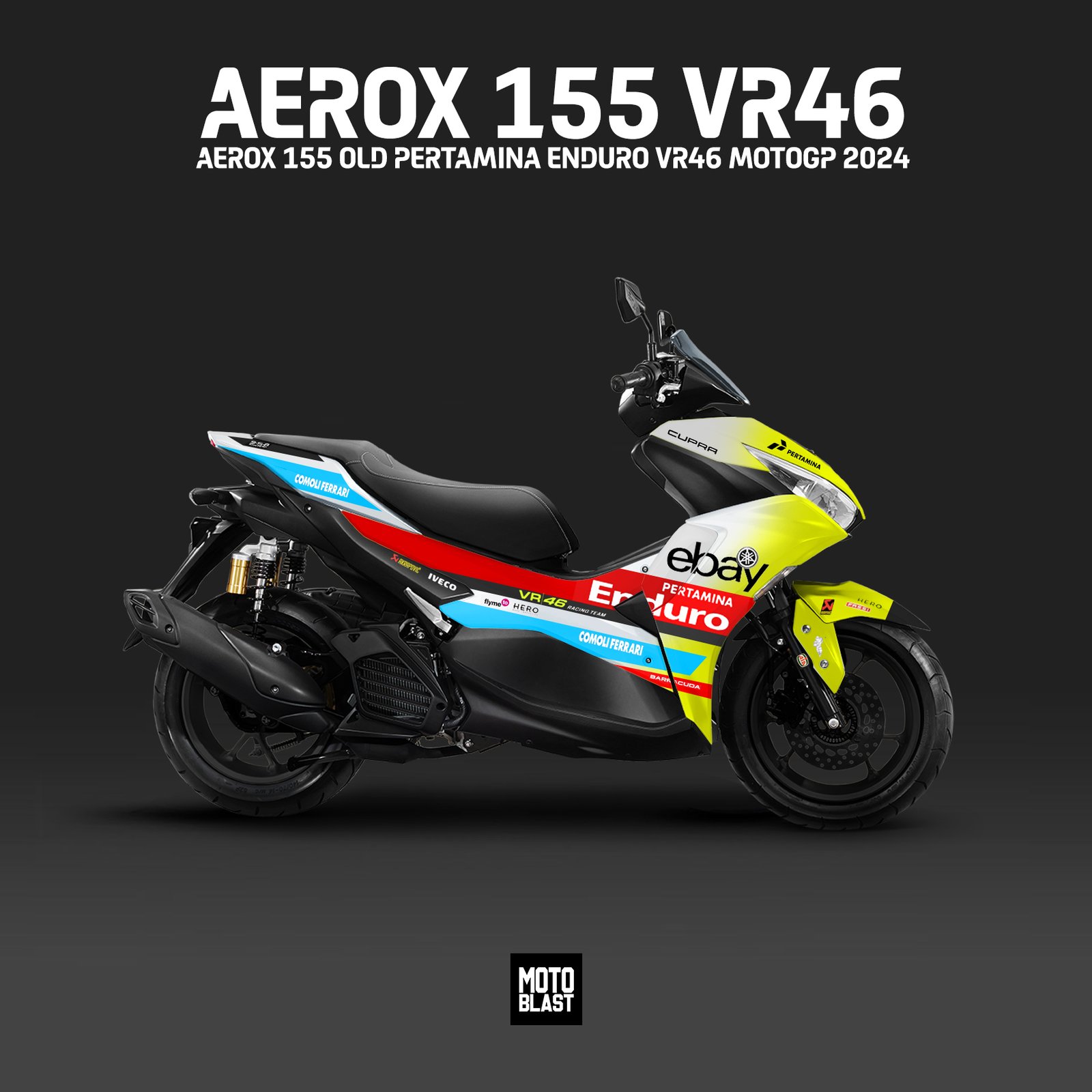 Modifikasi striping Yamaha New Aerox 155 Pertamina enduro VR46 motogp ...