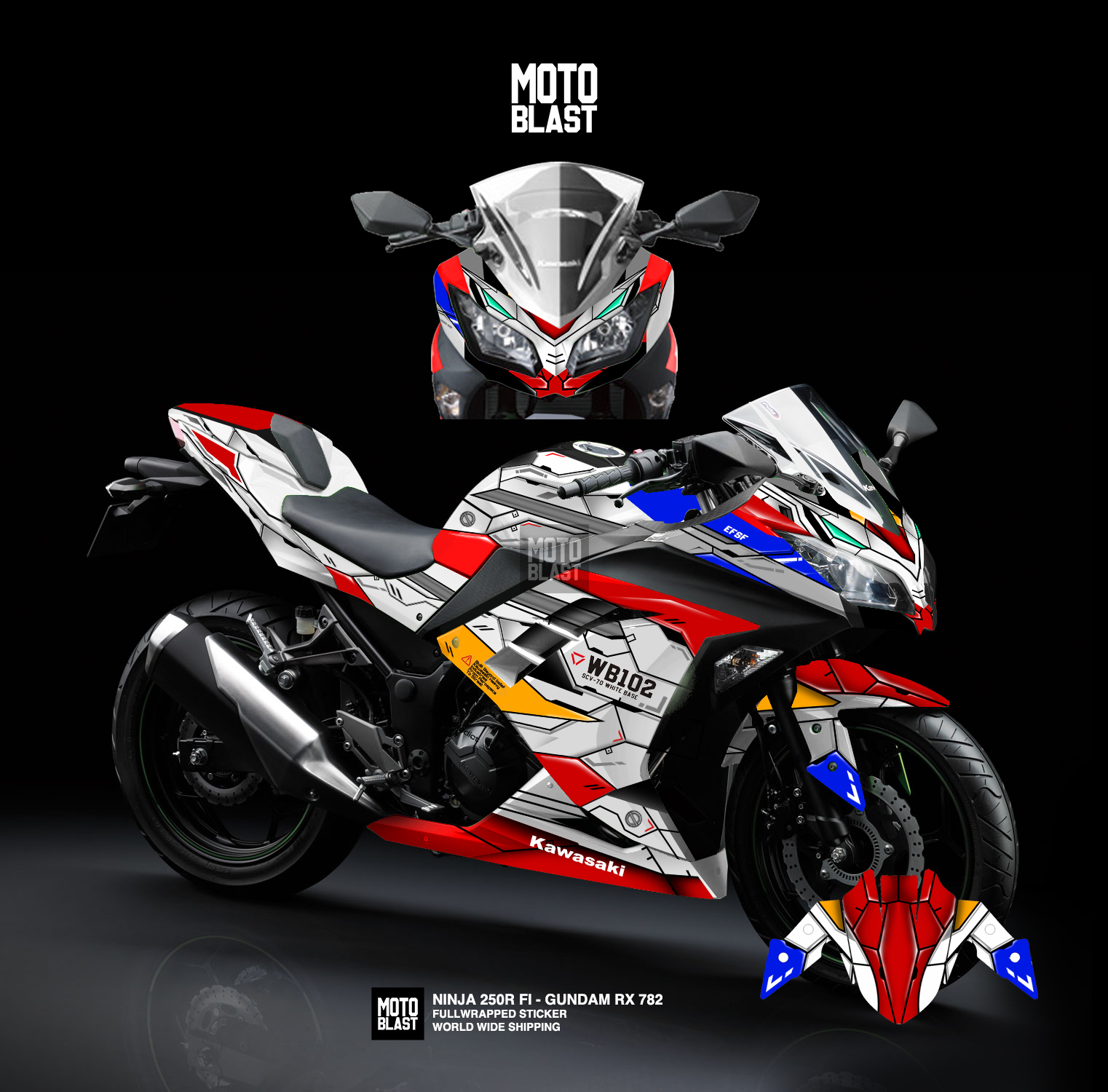 Modifikasi Striping Kawasaki Ninja 250R Fi Prototype KRT - MOTOBLAST