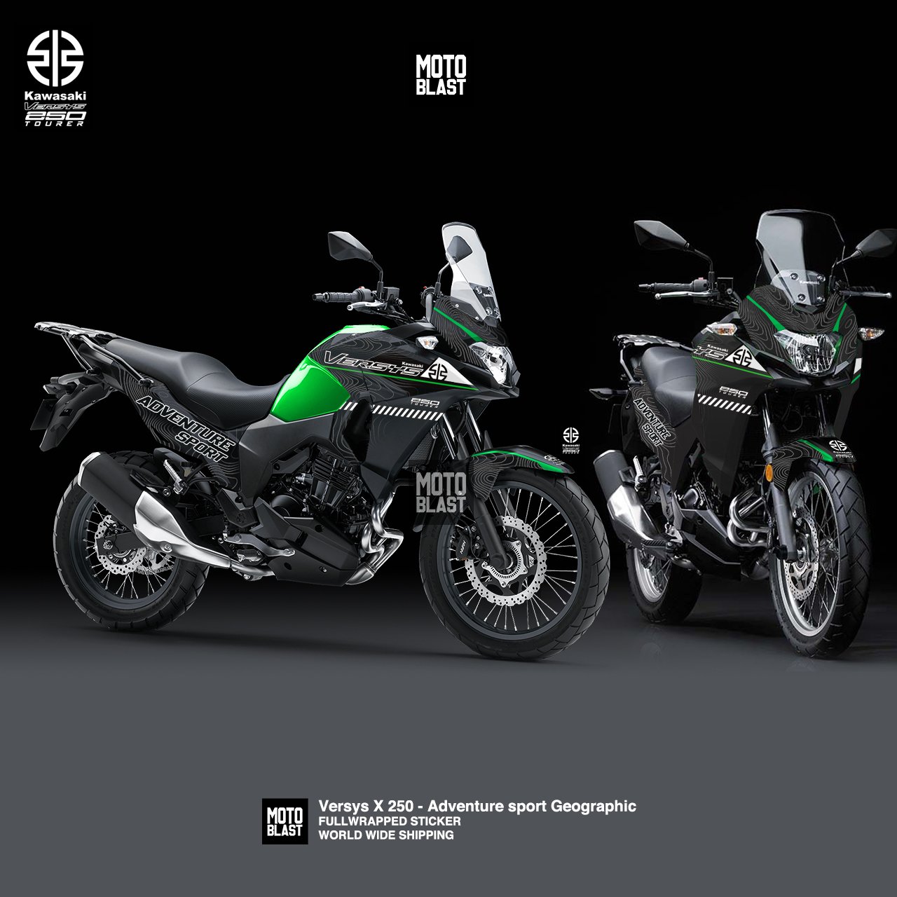 Modifikasi striping Kawasaki Versys X 250 Adventure Sport Geographic ...