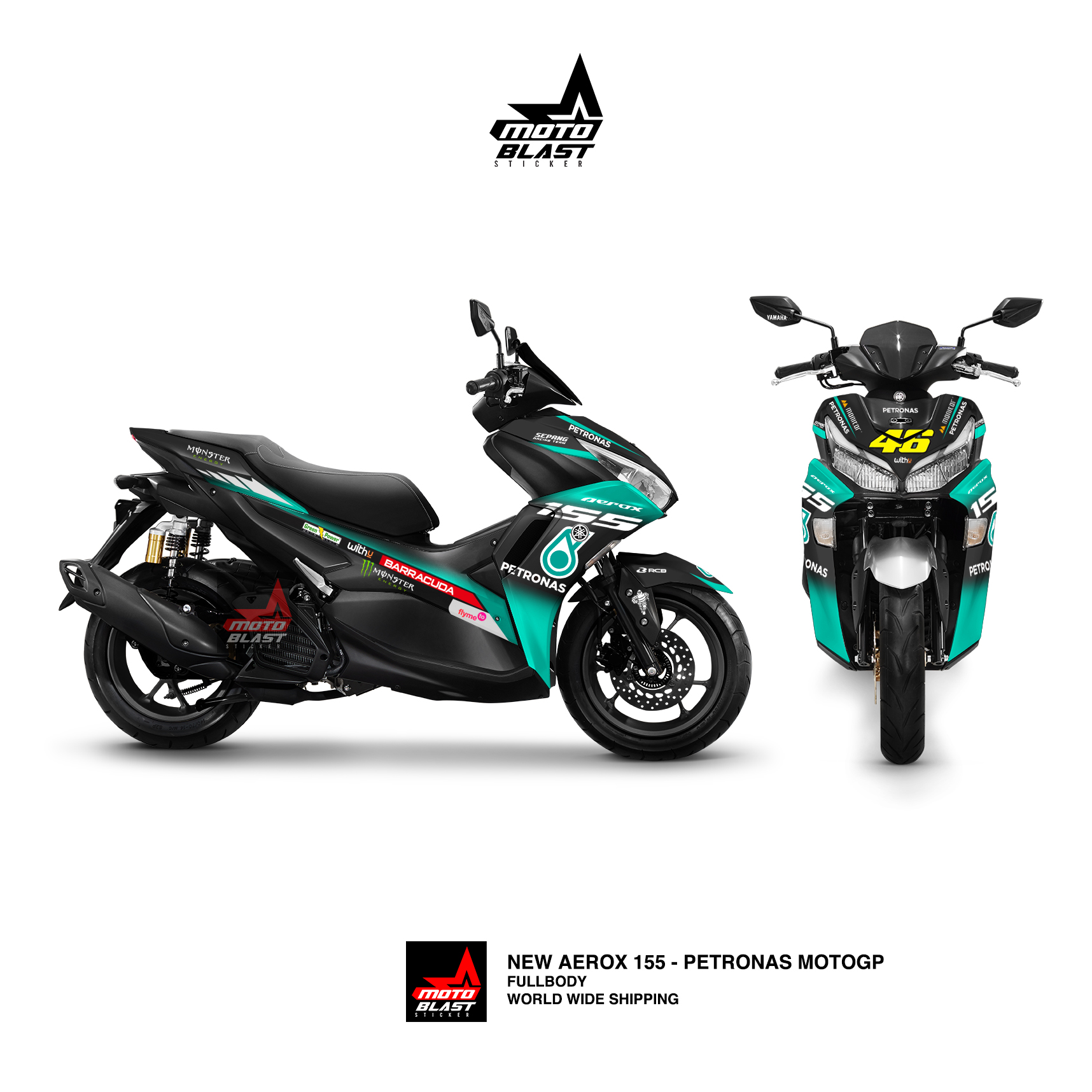 Modifikasi Striping Yamaha Aerox 155 Petronas motogp - MOTOBLAST
